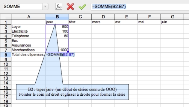 Module 3 Bureautique : Excel-Calc (Bases) - Exercice : 6 Plan de trésorerie et graphiques